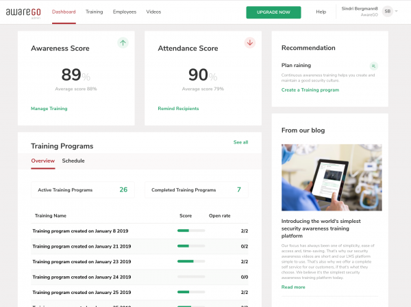 Introducing The World‘s Simplest Cybersecurity Awareness Training Platform - AwareGO