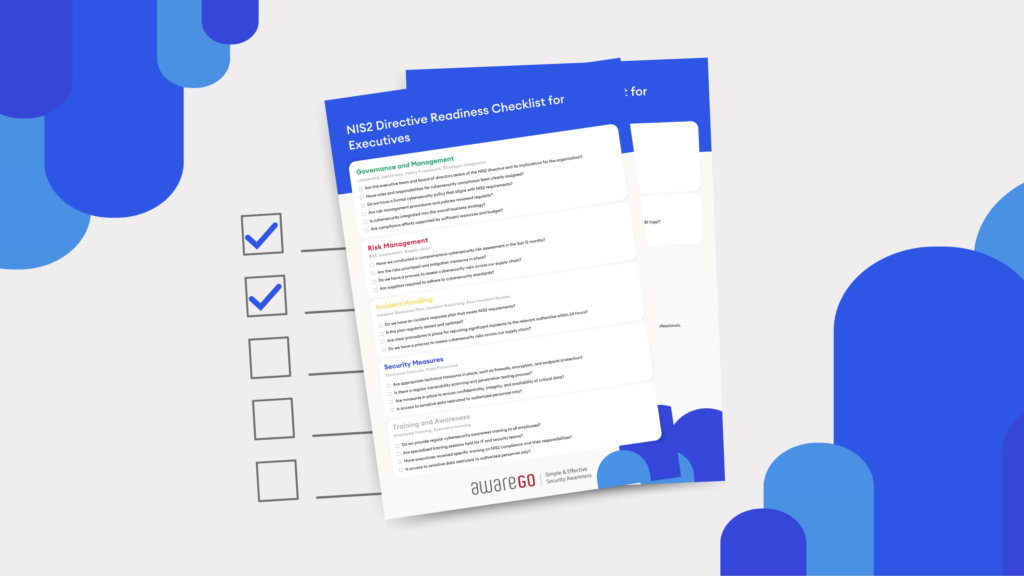 NIS2 Directive Readiness Checklist for Executives - AwareGO